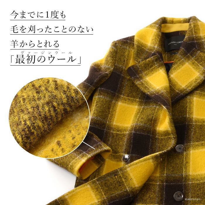 イエローチェックのコート バージンウール|MAISON LENER メゾン イエローチェックのコート バージンウール|MAISON LENER メゾン